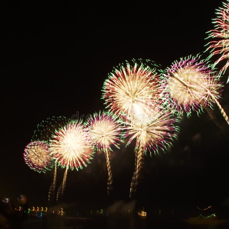 Blurred Bright Colored Abstract Flashes of Fireworks Stock Photo ...