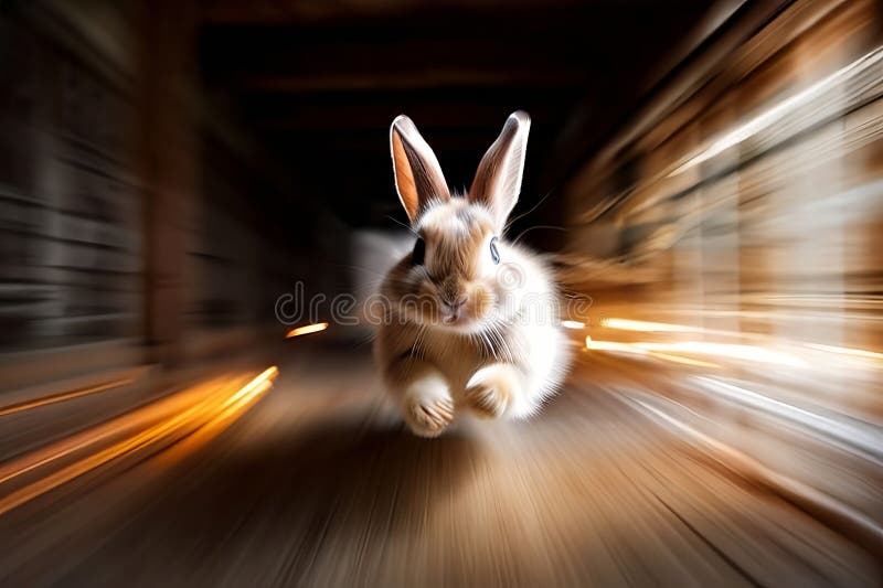 Blurred Bunny Capture a Fast Moving Bunny with a Slow Shutter Sp Stock ...