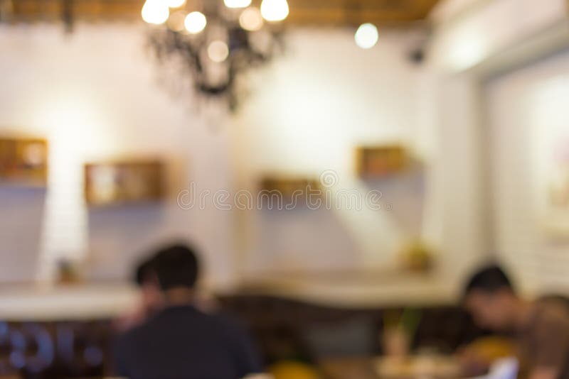 Blurred Cafe Restaurant with Bokeh Background Stock Image - Image of ...