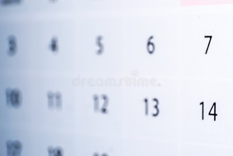 Blurred Calendar Abstract, Background Close-up Image Stock Image ...