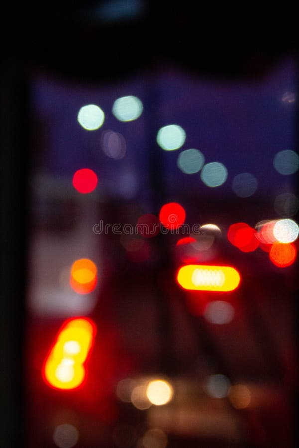 Blurred Car Lights of Cars Standing in Traffic Stock Image - Image of ...