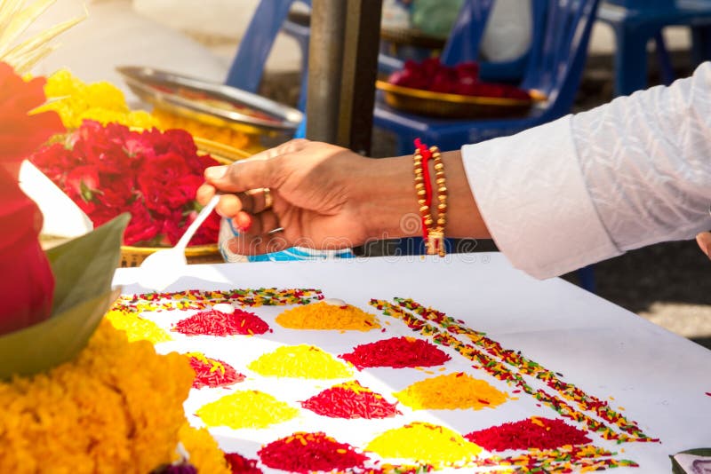 Blurred the Ceremony of Brahmins with God Genesha of India. Stock Image ...
