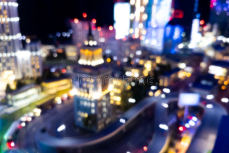 Blurred City Aerial View from the View Point. Blurred Abstract ...