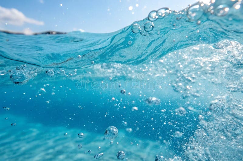 Blurred Clear Blue Transparent Smooth Calm Water Surface Texture Stock ...