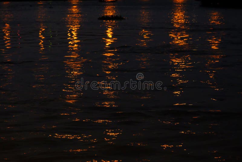 Blurred Colorful Light Reflection on River Surface Stock Photo - Image ...