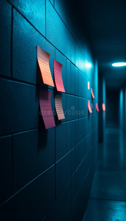 Blurred Colorful Notes on Wall, Background for Brainstorming, Marketing ...