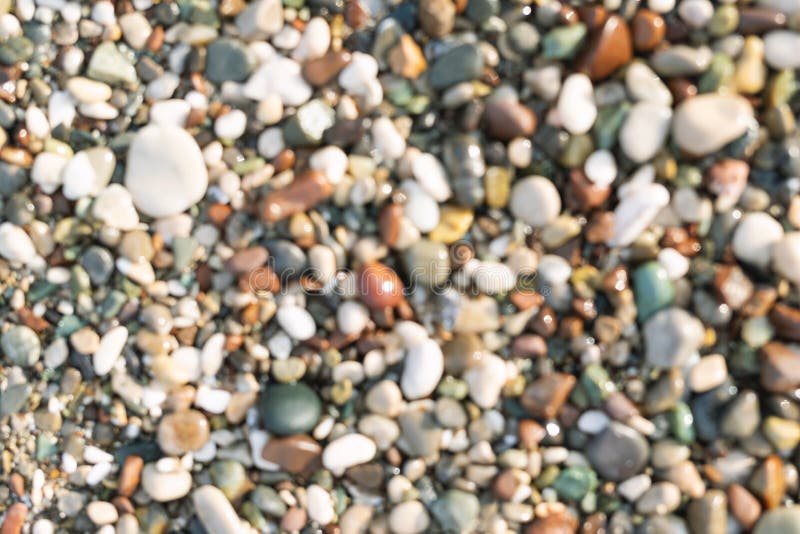 Blurred Colorful Small Sea Stone Pebble Background. Multicolored ...