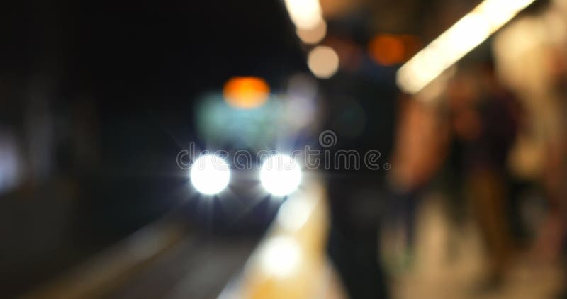 Blurred Commuters Waiting for Train on Subway Platform 4k Stock Video ...