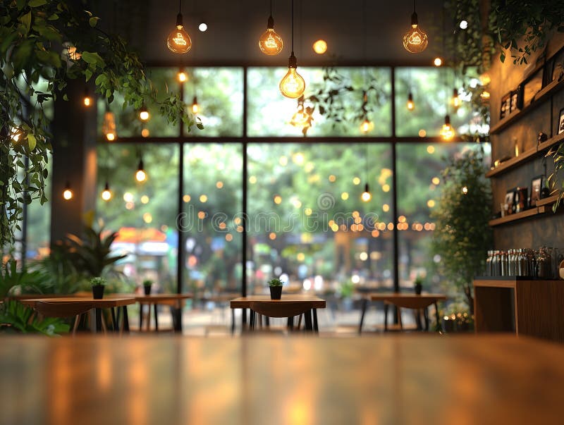 Blurred Cafe Interior Room for Background in Business Concept. Blur ...