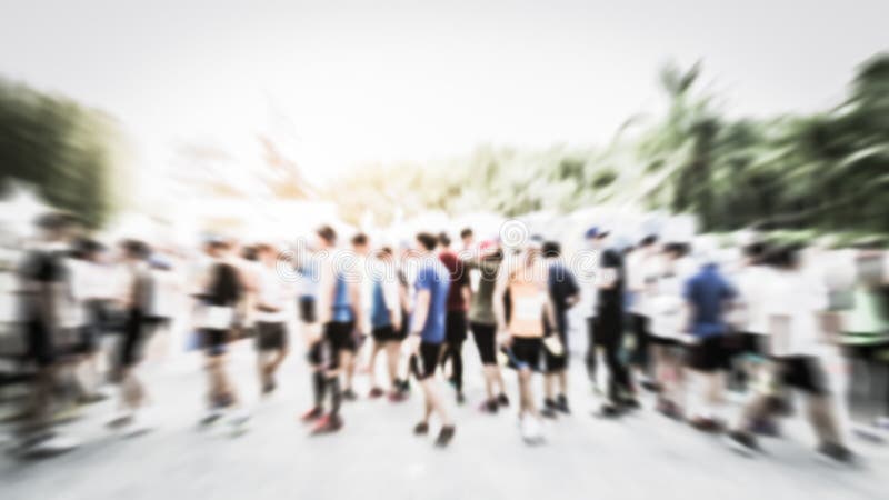 Blurred Crowd Athlete Marathon Under Sunlight Stock Photos - Free ...