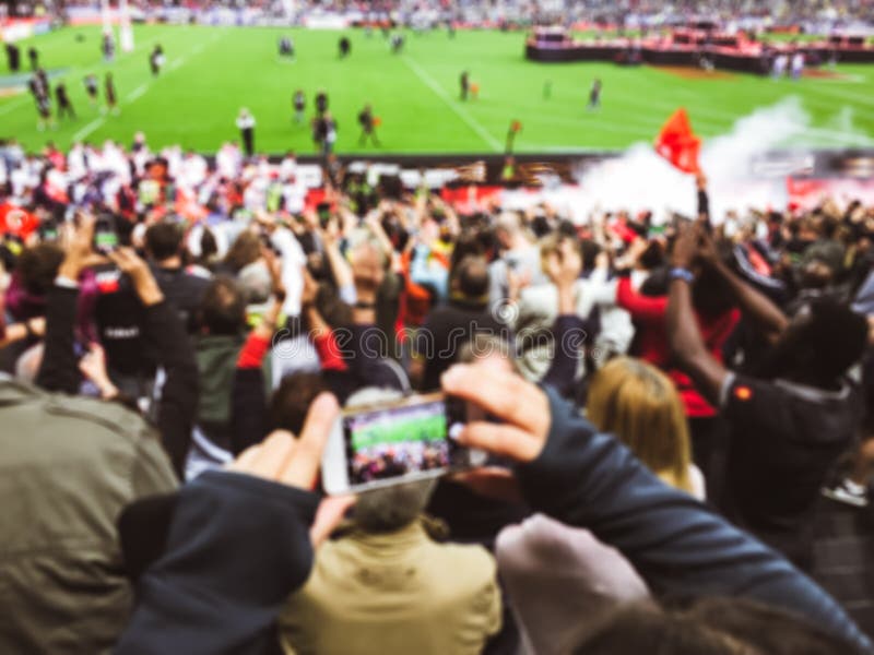 Crowd Of Spectators In The Stands Of The Football Field Editorial Stock ...