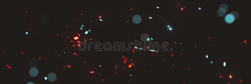 Blurred Cyan and Red Sparks from Neon Lights in Front of Black ...