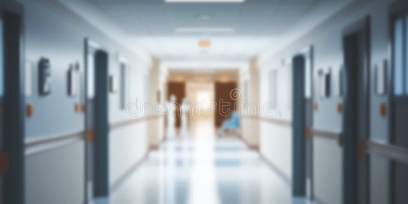 Blurred Dark Hospital Corridor. Generative Ai Stock Illustration ...