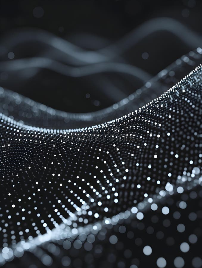 Blurred Data Science Wallpaper in Anthracite Colors. Abstract Network ...