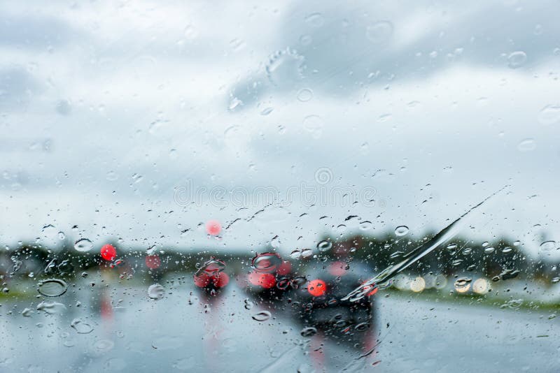 Blurred Defocused Image of the Rain through the Windscreen in Australia ...