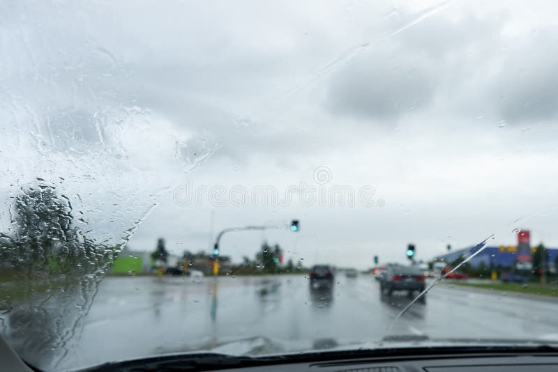 Blurred Defocused Image of the Rain through the Windscreen in Australia ...