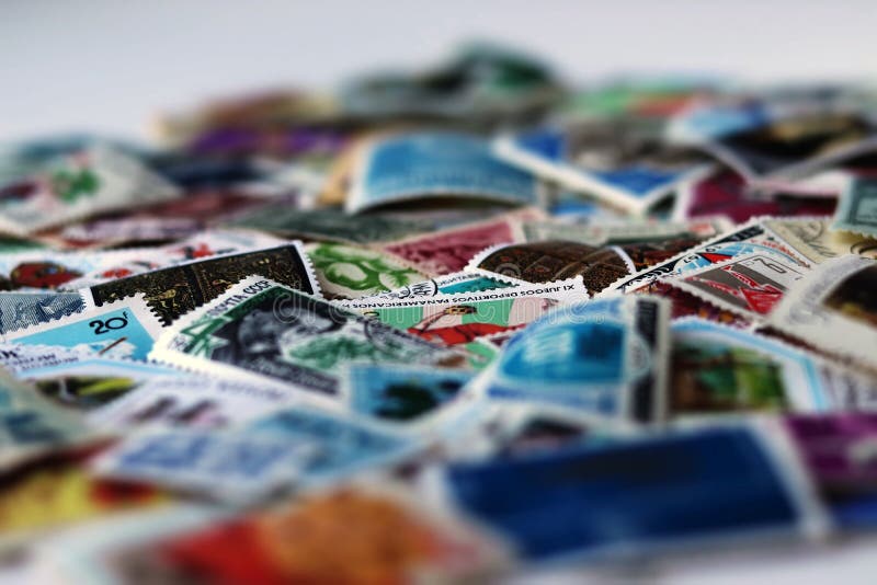 Postage Stamps of the Different Countries Editorial Stock Photo - Image ...