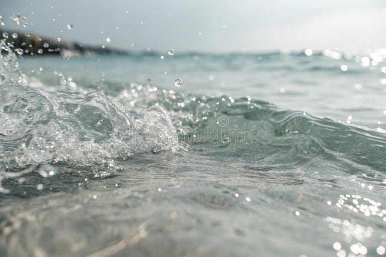 Blurred Desaturated Transparent Clear Calm Water Surface Texture with ...