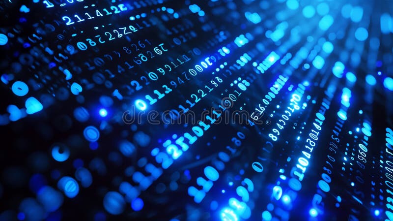 Blurred Digital Binary Code Technology Computer Background Stock ...