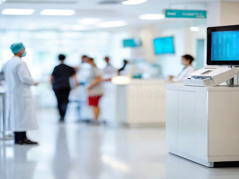 Blurred Dispense Counter of Hospital or Clinical Stock Illustration ...
