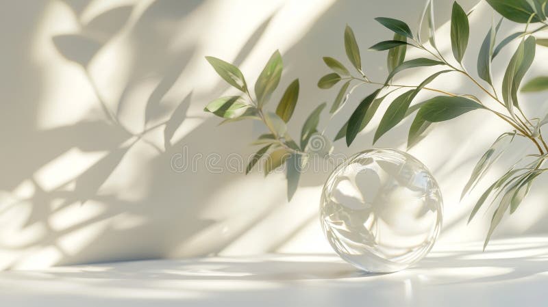 A Blurred, Distorted Reflection of a Glass Orb Casts an Elongated ...