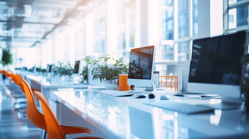 Blurred Empty Open Space Office. Abstract Light Bokeh at Office ...