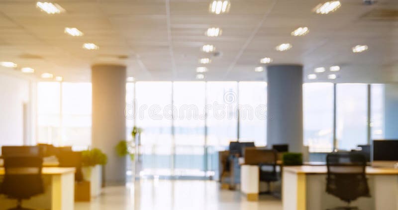 Blurred Empty Open Space Office. Abstract Light Bokeh at Office ...