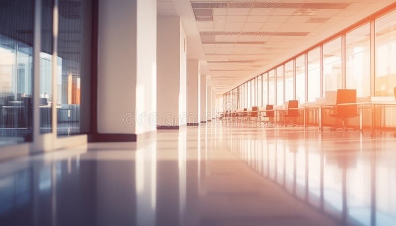 Blurred Empty Open Space Office. Abstract Light Bokeh at Office ...