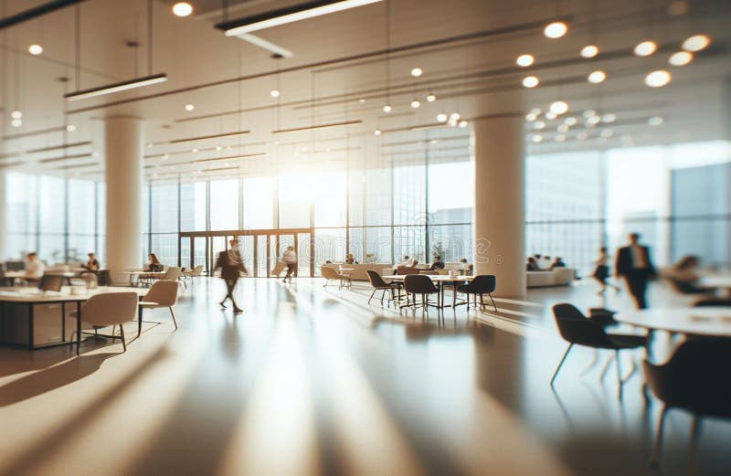 Blurred Empty Open Space Office Stock Illustration - Illustration of ...