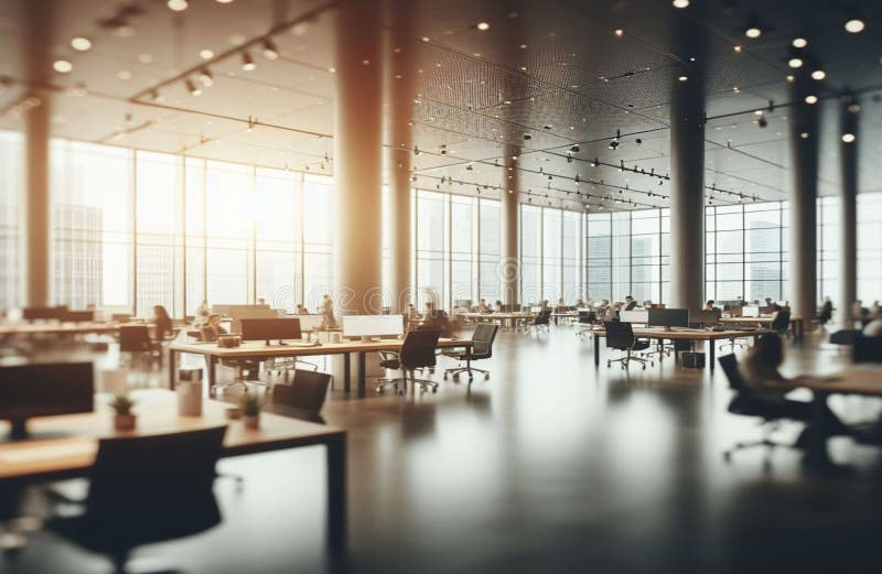 Blurred Empty Open Space Office.office Interior Background for Design ...