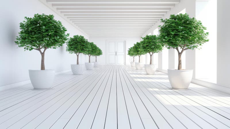 Blurred Empty White Modern Terrace Building Background for Product ...