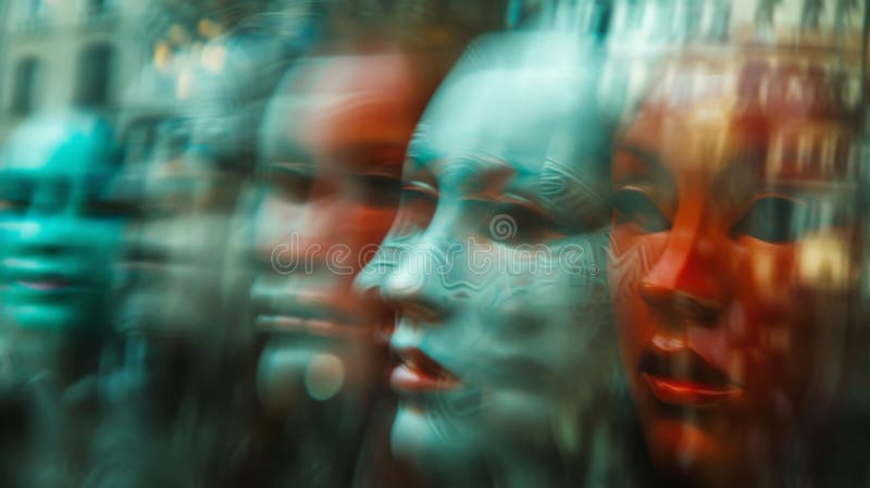 Blurred Faces with Abstract Vibrant Colors Stock Photo - Image of faces ...