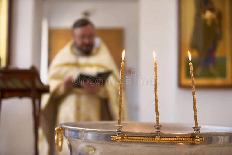 Orthodox Priest at the Rite of Baptism Editorial Image - Image of ...