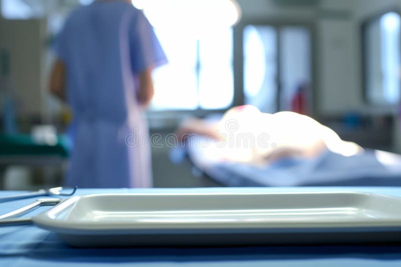 Blurred Figure of a Patient on the Operating Table, Foreground of ...