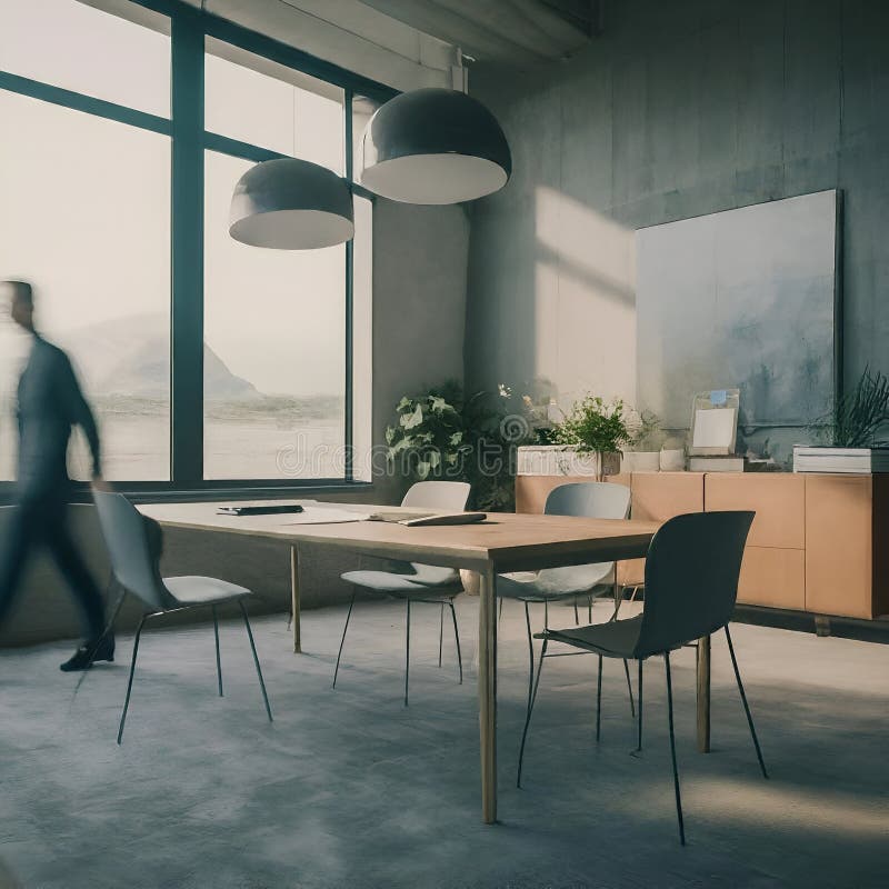 Blurred Figure of People Walking at Office. Stock Illustration ...