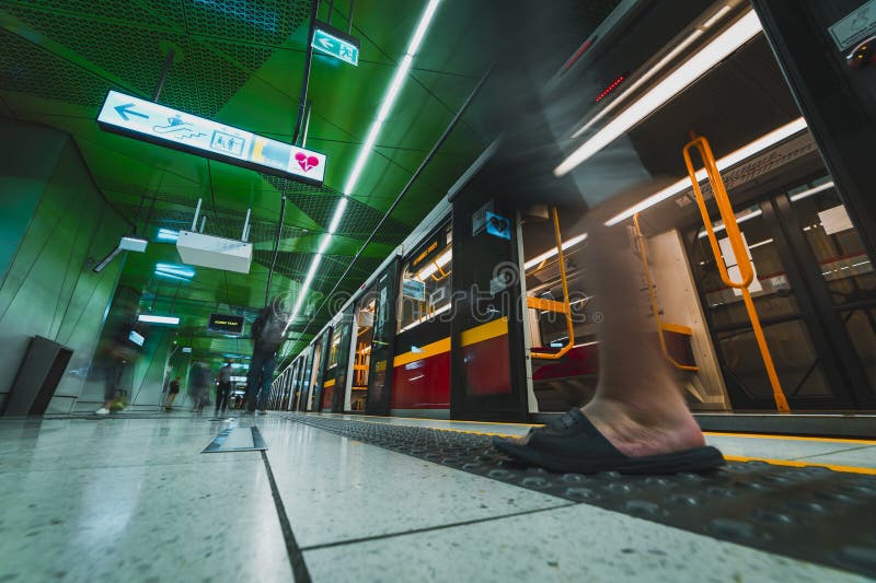 Blurred Figures on the Subway Station Platform Stock Photo - Image of ...