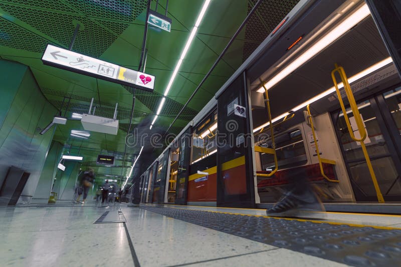 Blurred Figures on the Subway Station Platform Stock Photo - Image of ...