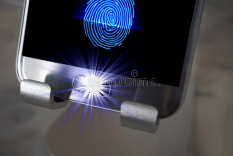 Smartphone with Fingerprint Scanner. Stock Photo - Image of personal ...