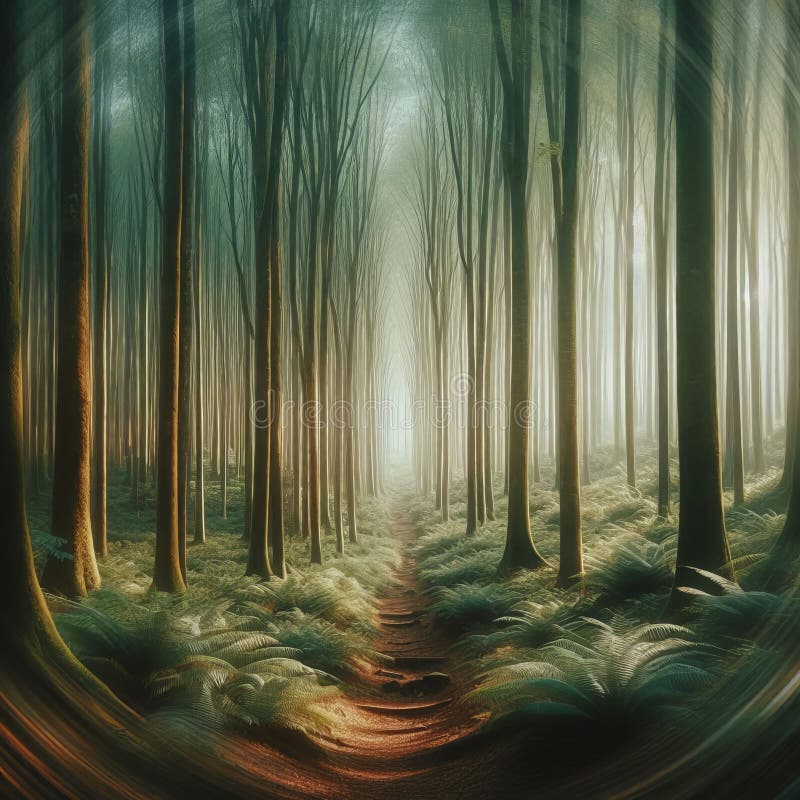 Blurred Forest Combine Multiple Exposures of a Forest To Crea Stock Illustration - Illustration ...