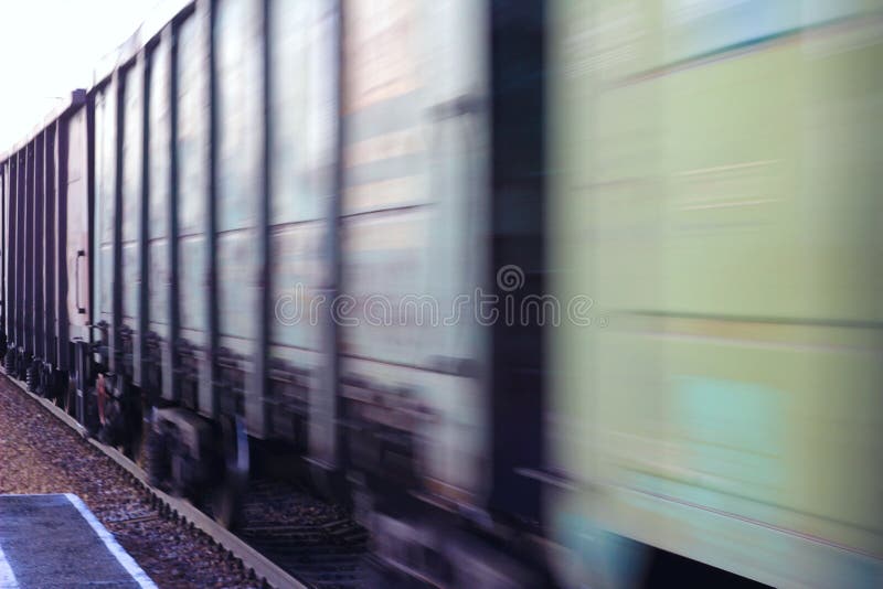 Freight Railway Cars at the Railway Station. Top View of Cargo Trains ...