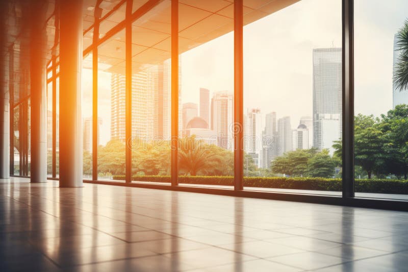 Blurred Glass Wall of Modern Business Office Building Background at ...