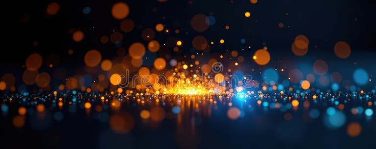 Blurred Gold and Blue Sparks Explode Against a Black Backdrop, Spark ...