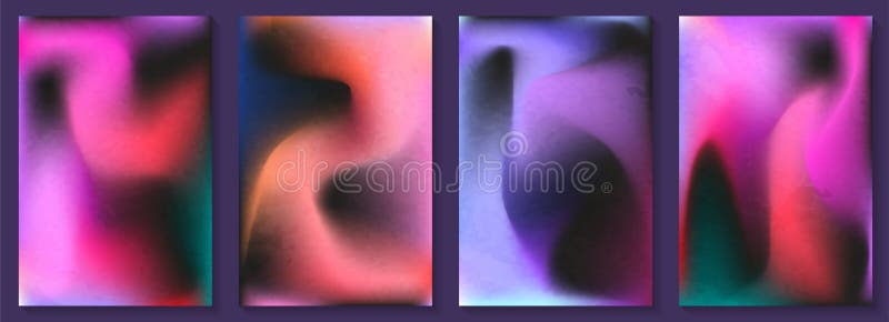 Blurred Grainy Backgrounds Set with Modern Abstract Soft Color Gradient ...