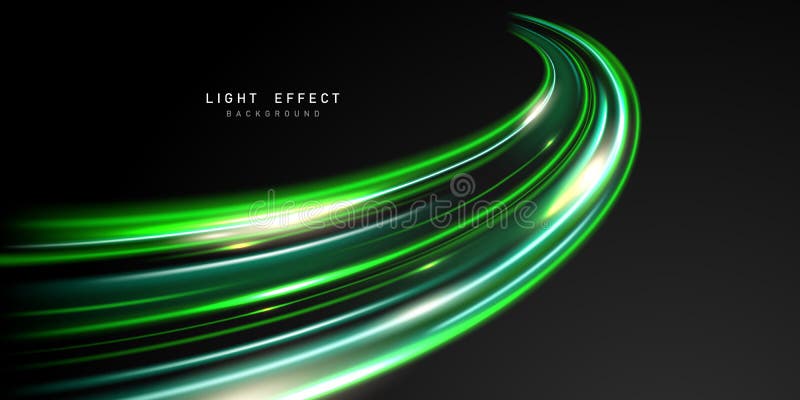 Blurred Green Neon Light Line Design Modern Abstract Vector ...