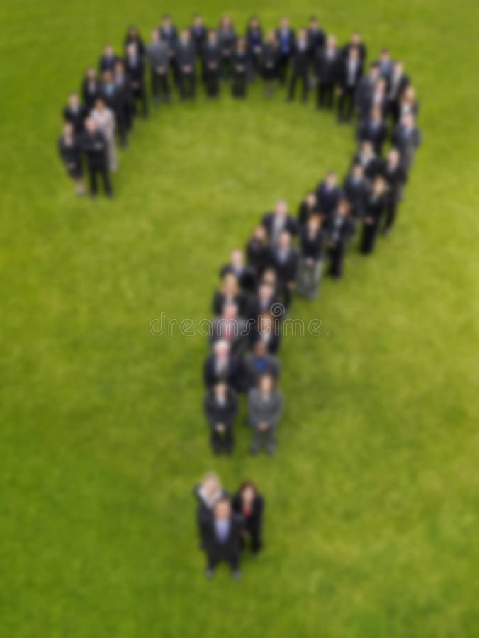 Blurred Group of Business People in Question Mark Shape Stock ...