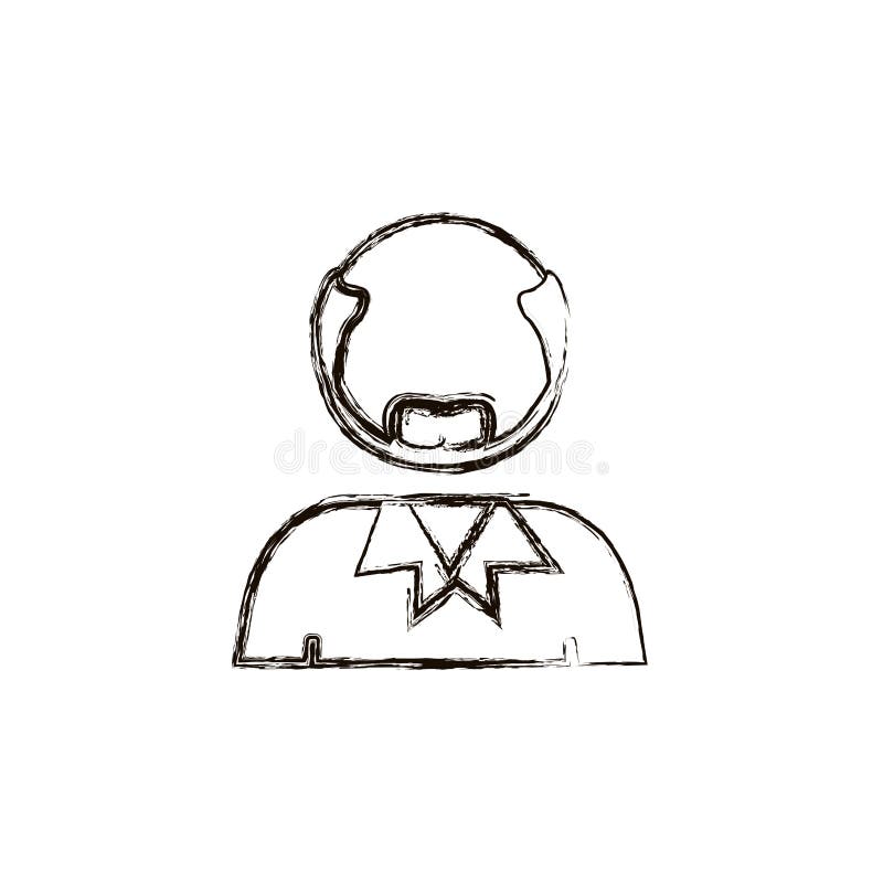 Blurred Half Body Bald Man with Beard without Face Stock Illustration ...