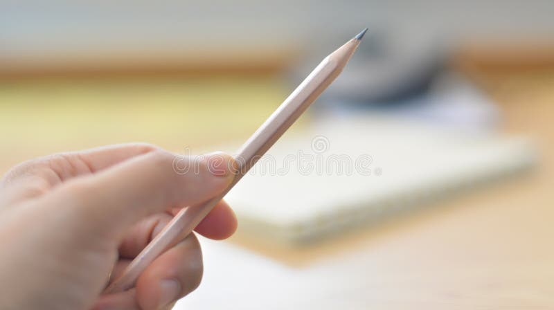 Blurred Hand Writing on Notebook. Stock Photo - Image of notepad ...
