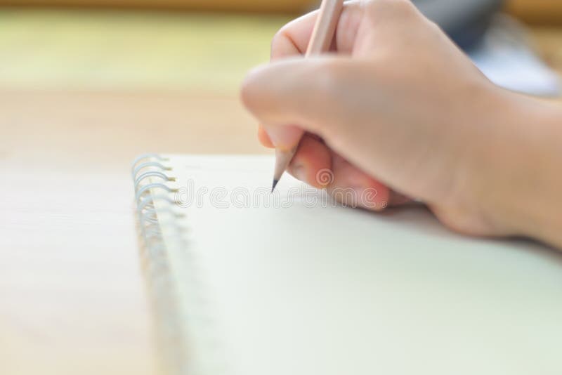 Blurred Hand Writing on Notebook. Stock Photo - Image of list, exam ...