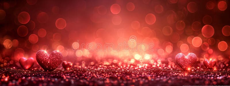 Blurred Hearts Background Shining for Valentine Day Stock Photo - Image ...