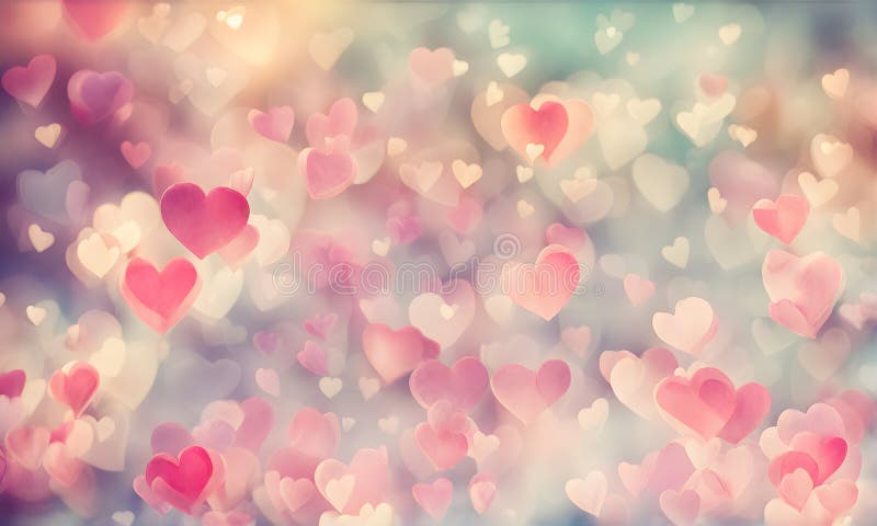Blurred Hearts Background, Vibrant and Romantic Stock Illustration ...